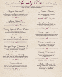 Menu - Authentic Italian Dishes and Fine Wines